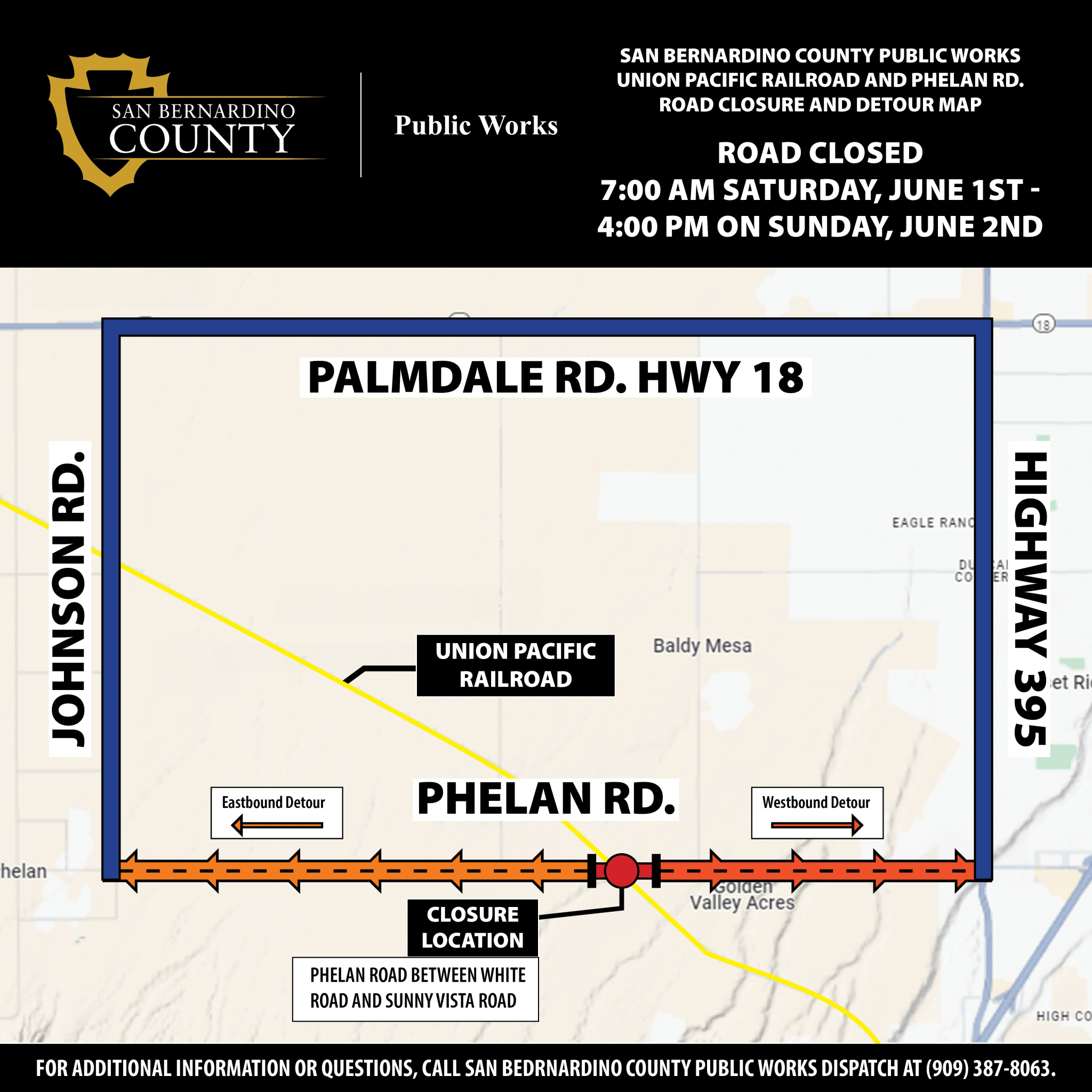 Phelan Road Closure to repair Railroad Tracks – Public Works